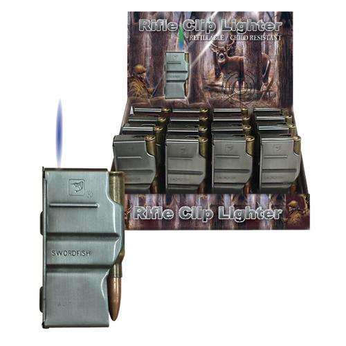 16 Swordfish Rifle Clip Butane Refillable Lighters - Shaped Like Mini ...