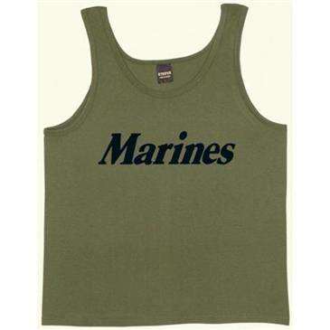 Small Olive Drab Green US MARINES BRANCH IMPRINTED TANK TOP - Physical ...