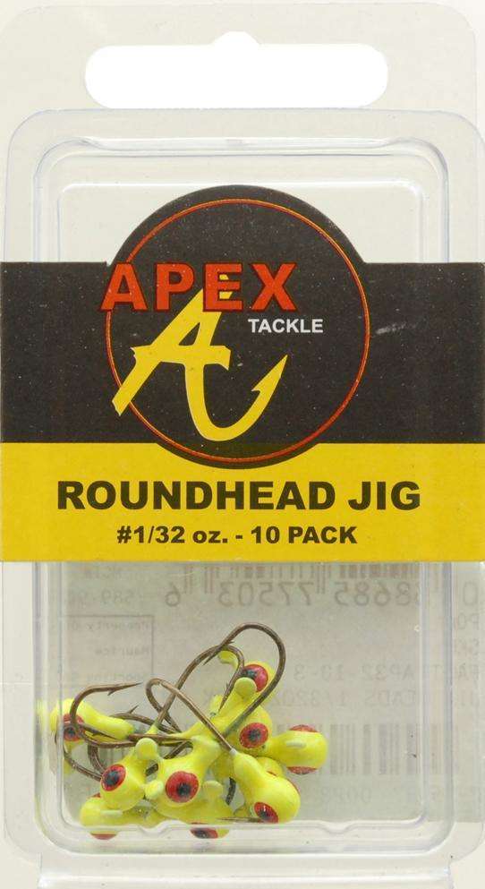 Apex Chartreuse Jig Heads 1/32 Ounce 10 Pack - Razor Sharp Hooks, Soft ...