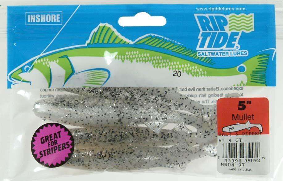 Culprit Salt Pepper Rip Tide Saltwater Lures Mullet 5''- Great For ...