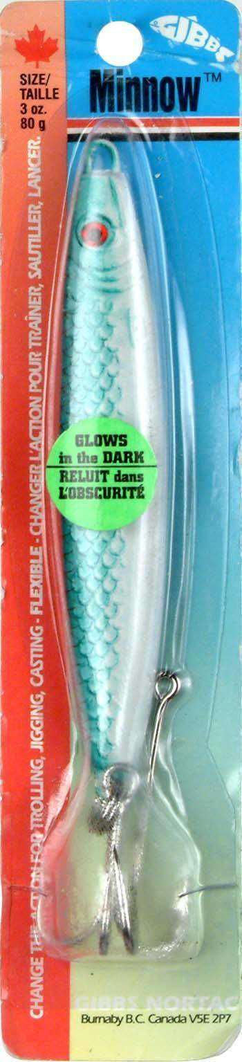 Gibbs Glow Green Minnow Lure 3 Ounce #80 - Can Be Jigged, Tolled Or ...