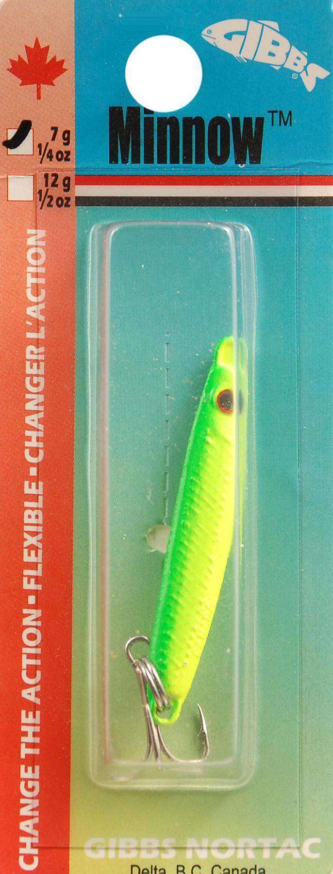 Gibbs Kelly Green Chartreuse Fused Minnow 1/4 Ounce 1 1/2" - Fishing ...