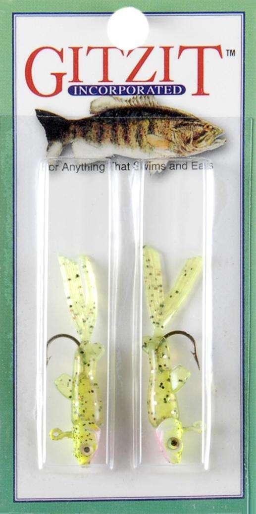 Gitzit Chartruese Tough Guy Jig Head 2 Pack 1/16 Ounce - For Fisherman ...