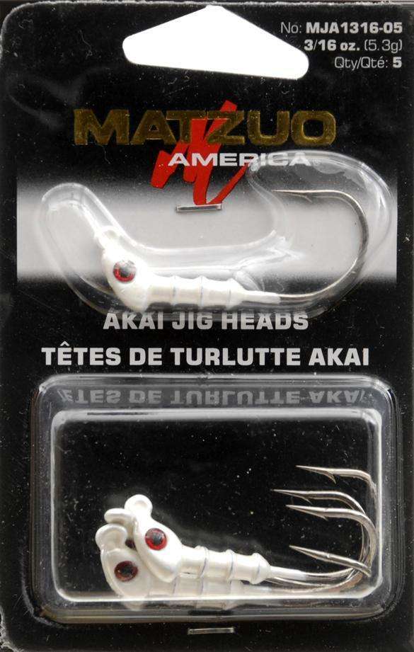 Matzuo White Akai Jig Head 5 Pack 3/16 Ounce - Creates A Lifelike ...