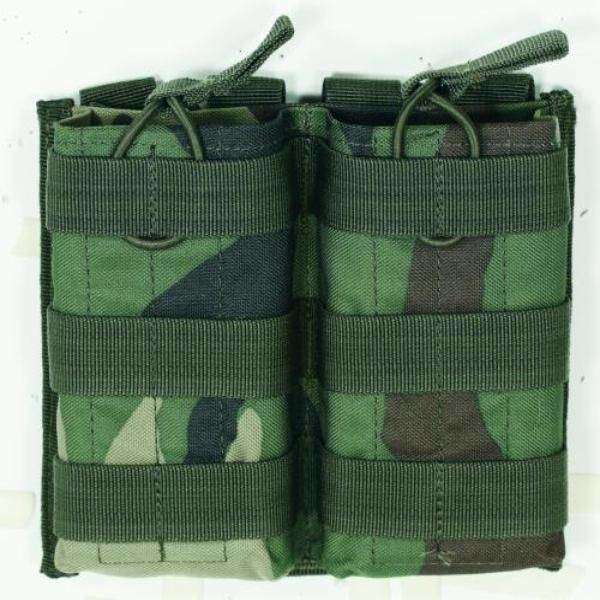 Voodoo Tactical Woodland Camo Double M4/M16 Open Top Mag Pouch W ...