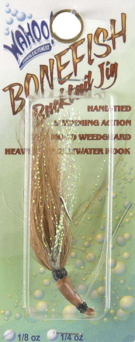 Wahoo Fishing Brown Bonefish Bucktail Jig 1/8 Ounce Brown - Saltwater ...