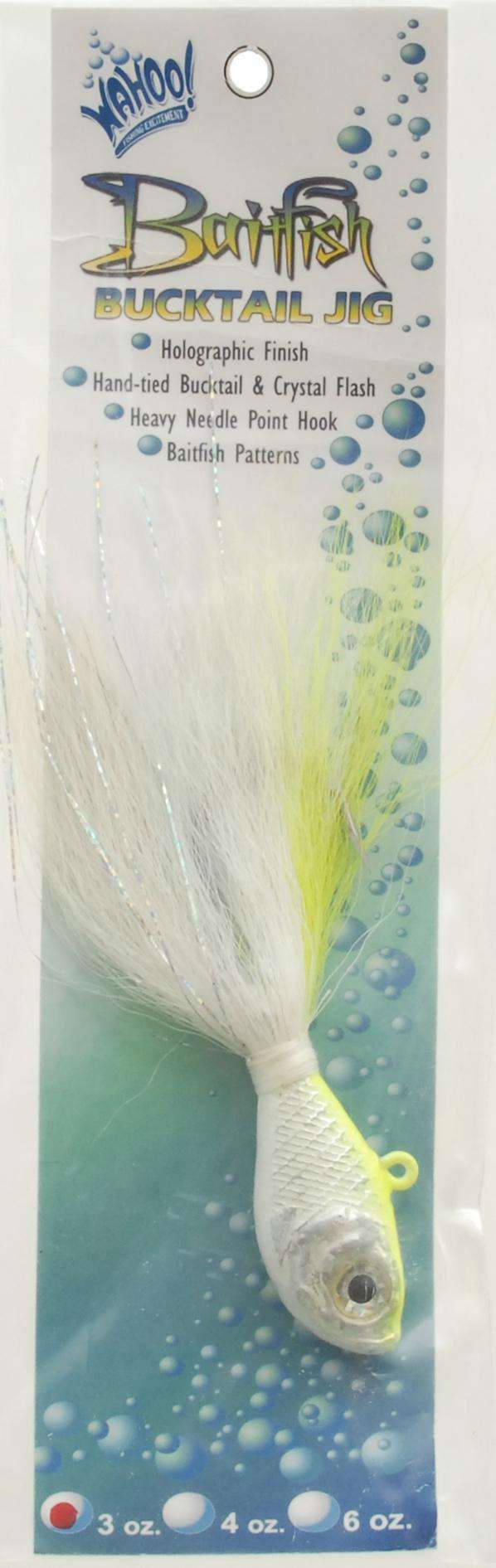 Wahoo Fishing Chartruese/White Baitfish Bucktail Jig 3 Ounce - Needle ...