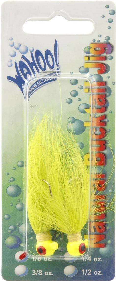 Wahoo Fishing Products Chartreuse Bucktail Jig 2 Pack 1/8 Ounce - High ...
