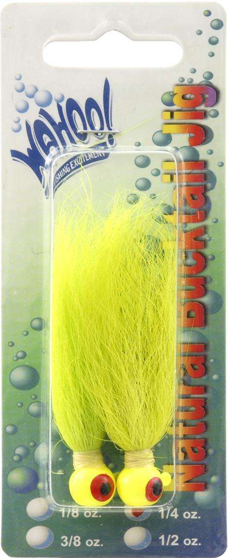 Wahoo Fishing Products Chartreuse Bucktail Jig 2 Pack .25 Ounce - High ...