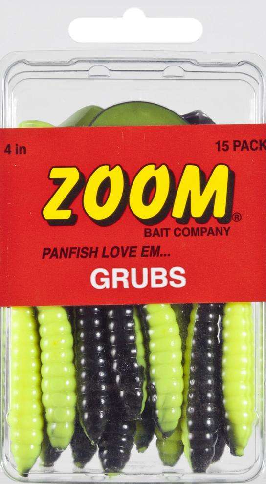Zoom Black Chartreuse Unrigged Swirl Tail Grubs 15 Pack 4'' - Ideal For ...