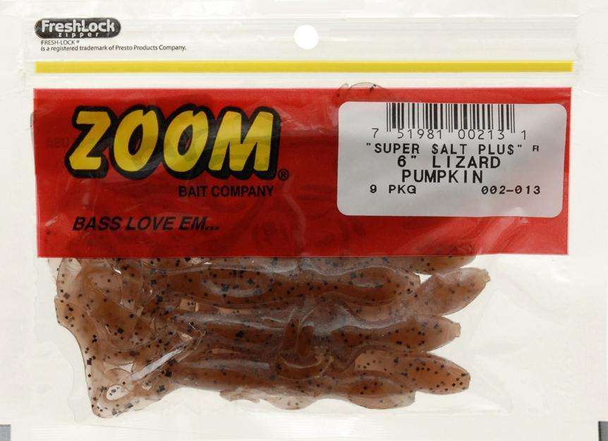 Zoom Pumpkin Super Salt Plus Lizard Bait 9 Pack 6'' - Ideal For Bass ...