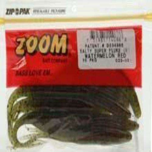 Zoom Watermelon/Red Salty Super Fluke Bait 10 Pack 5'' - Fishing/Very ...