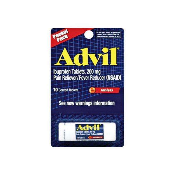 Advil 200MG Pocket Pack 10 Pack - Relieves Minor Aches & Pains ...