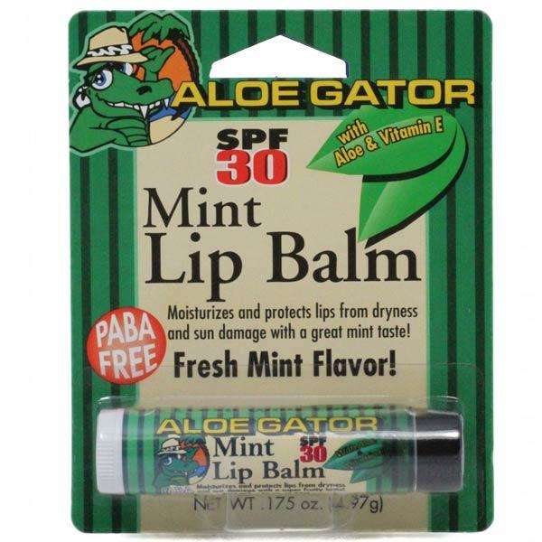 Aloe Gator Mint Lip Balm SPF 30 - PABA Free/Sun/Wind Protection For The ...