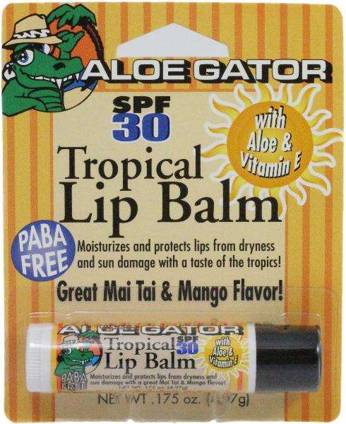 Aloe Gator Tropical Lip Balm SPF 30 - PABA Free/Sun/Wind Protection For ...