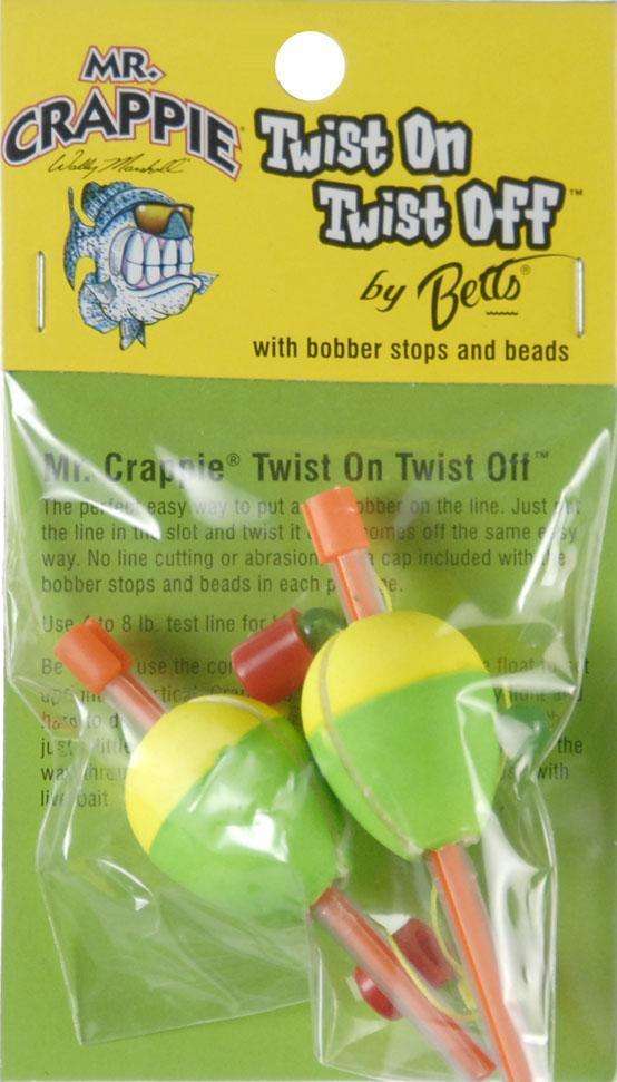 Betts Yellow/Green Mr Crappie Unweighted Pear Float 2 Pack 1.25 ...