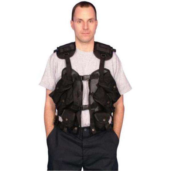 Black Tactical Load Bearing Vest - One Size Fits Most | OutdoorShopping ...