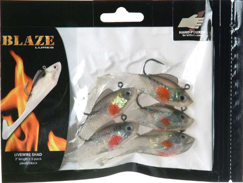 Blaze Pearl/Dace Lures Livewire Shad 5 Pack 3'' - Successful Fishing ...