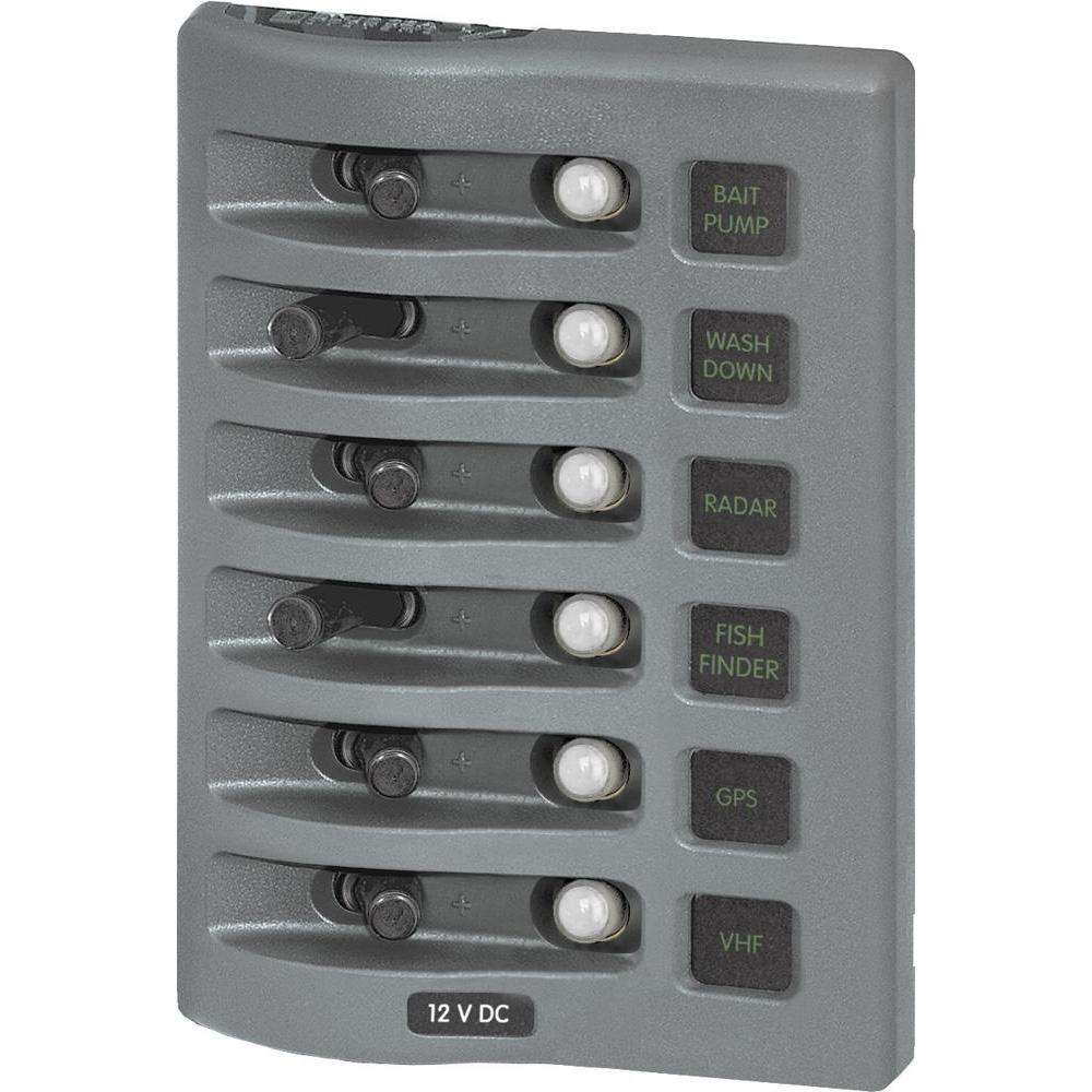 Blue Sea Grey 4376 WeatherDeck Water Resistant Circuit Breaker Panel 6 ...
