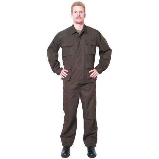 BROWN BDU FATIGUE SHIRT - Cotton/Polyester Twill, Battle Dress Uniform ...