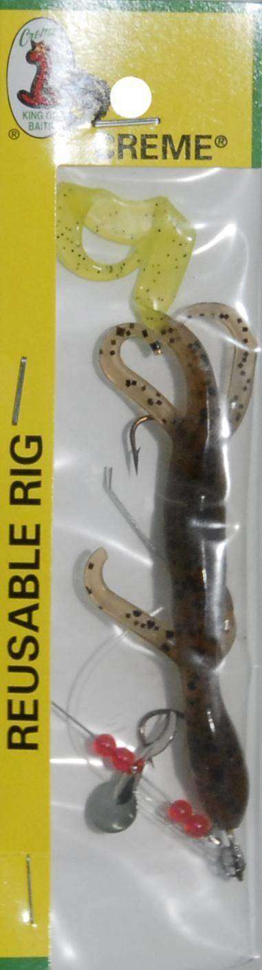Creme Pink/Chartreuse Curl Tail Lizard 6" - Reusable Jig, High Quality ...