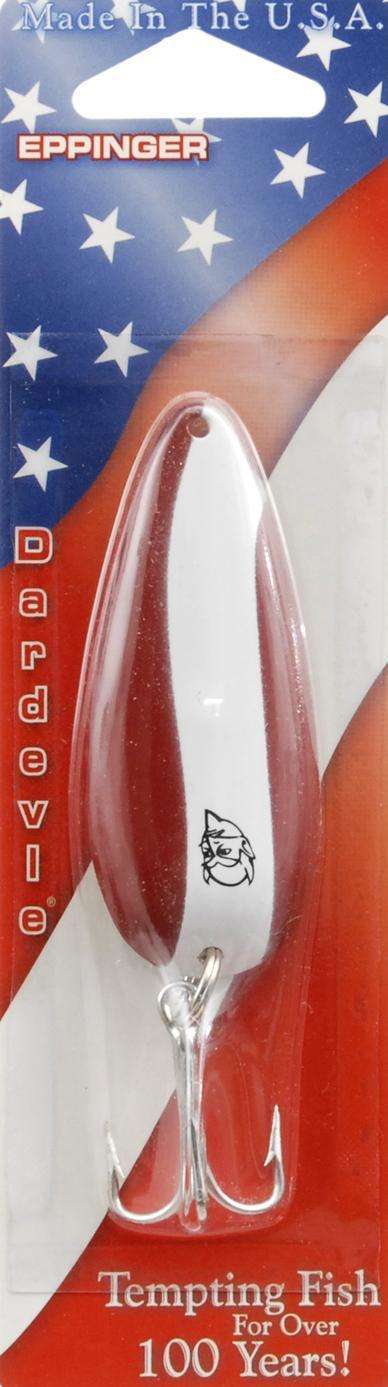 Dardevle Red/White Stripe Spinner Hook 3/4 Ounce - USA Made, Fishing ...