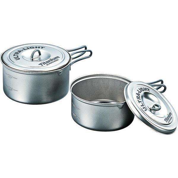 Evernew Titanium Ultralight Pot Set Medium - Heat Resistant Silicon ...