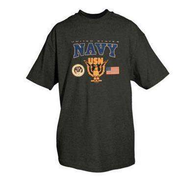 Small BLACK USN W/LOGO IMPRINTED 1 SIDED T-SHIRT - Short Sleeve Tee ...