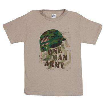 Small Tan One Man Army One Sided Imprinted T-Shirt Large - Made Of ...