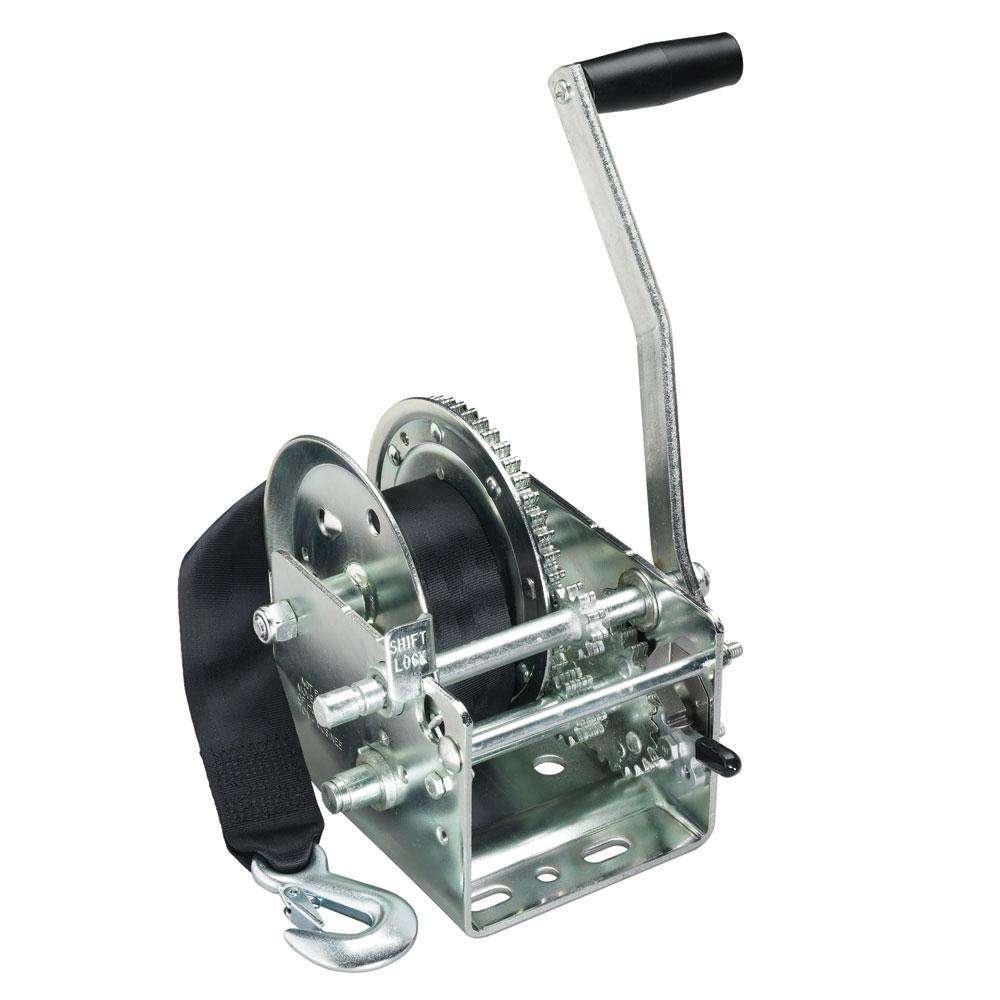 Fulton 2,000 lbs. 2-Speed Strap Winch w/Strap HP Series - Crank Handle ...
