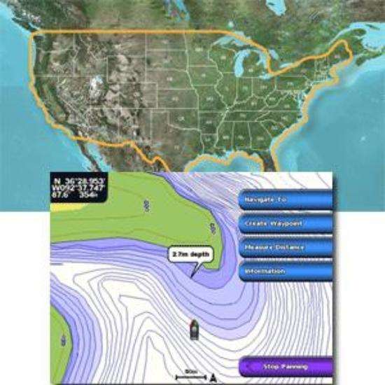 Garmin Lakes Microsd/sd - Detailed Shoreline & Shaded Depth Contours at ...