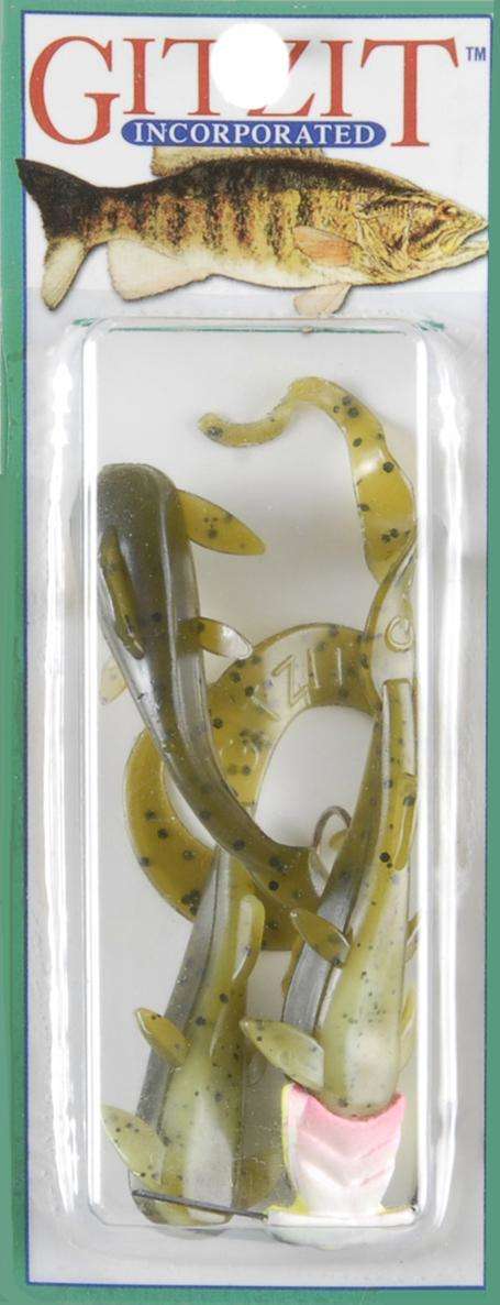 Gitzit Chartreuse/Brown Baby Blue Eyes Lure 3.5'' - Gourmet Meal For ...