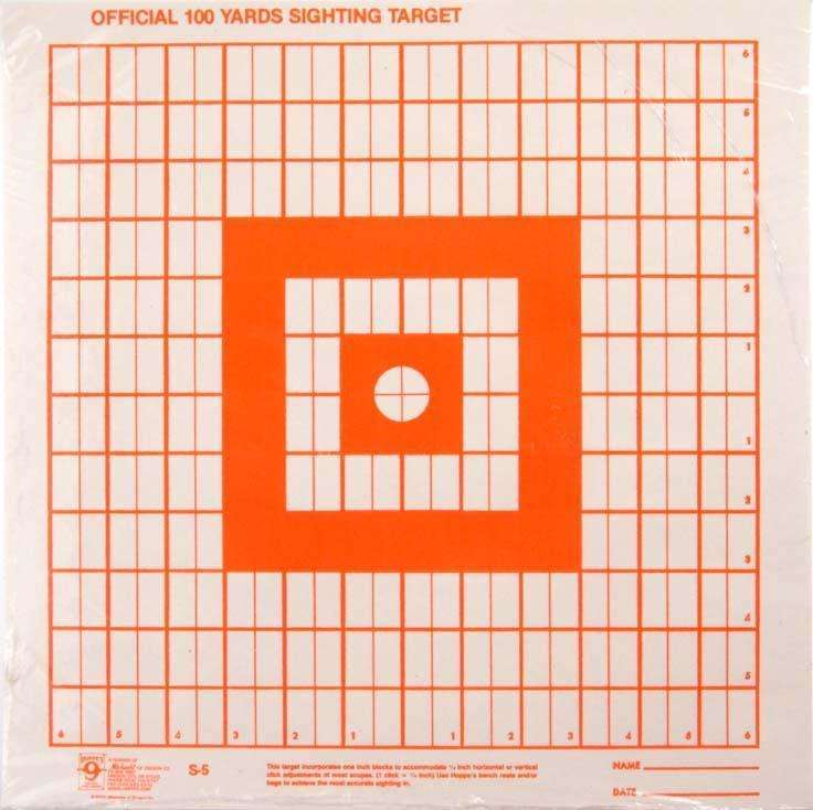 Hoppe's Red Fluorescent Targets 1' Square - Offical 100 Yards/High ...