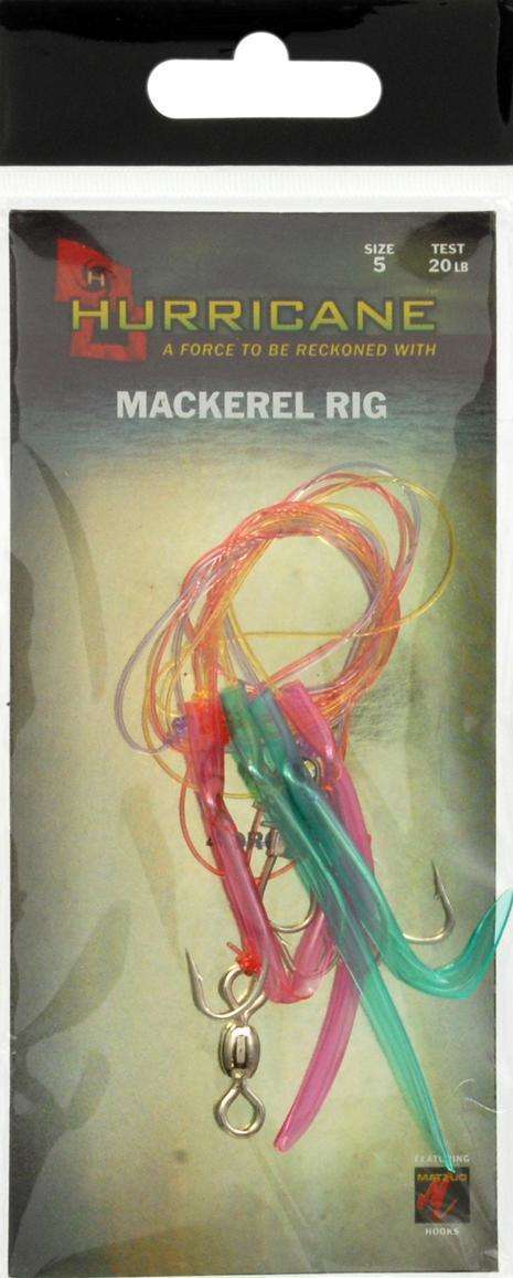 Hurricane Mackerel Rig Size 5 - Nickel-Plated Barrel Swivel & Snap, etc ...
