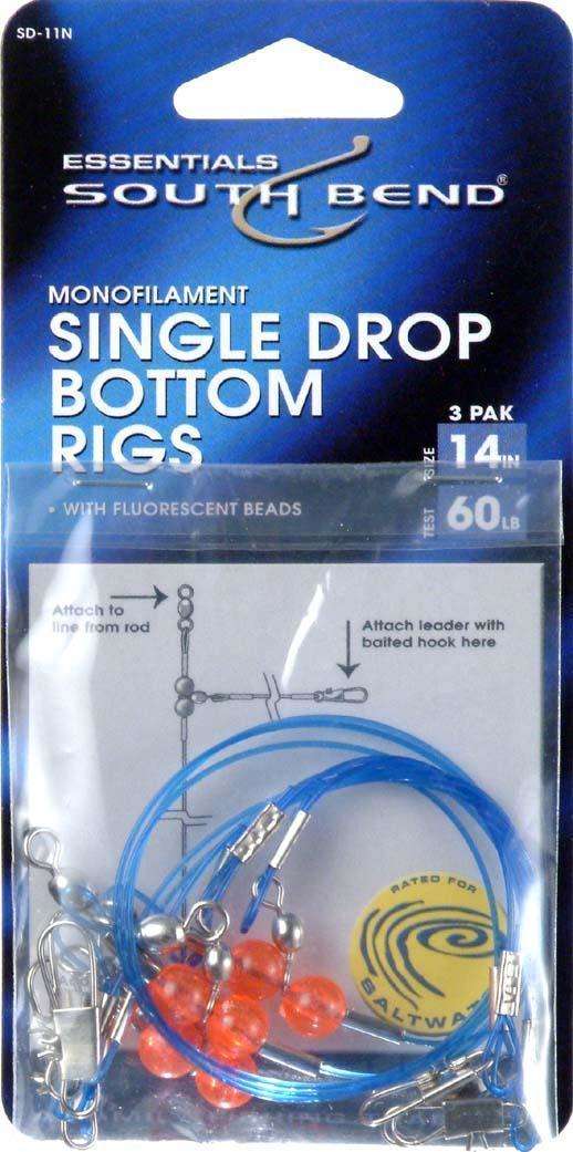 Hurricane Single Drop Rig Mono 3 Pack - Monofilament Or Nylon Coated ...