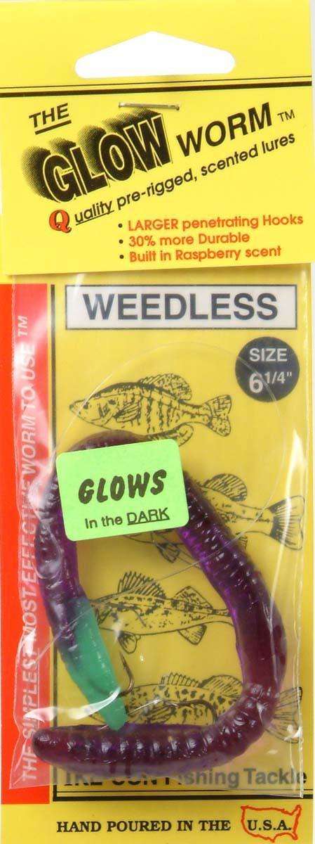 Ike-Con Grape/Glow Weedless Worm 6.25 - Larger Penetrating Hooks ...