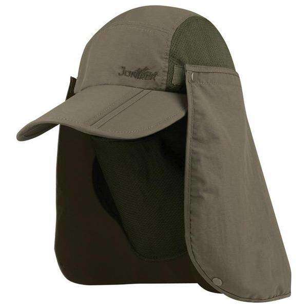 Juniper Khaki Taslon Big Bill Cap Large - Rollable Back Flap W/Velcro ...