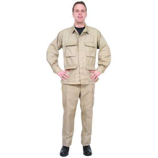 KHAKI SAND TAN BDU FATIGUE SHIRT - Cotton/Polyester Twill, Battle Dress ...