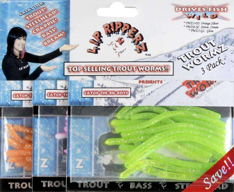 Lip Ripperz Top Trout Wormz Variety Pack - Great Dropshot, Great On ...