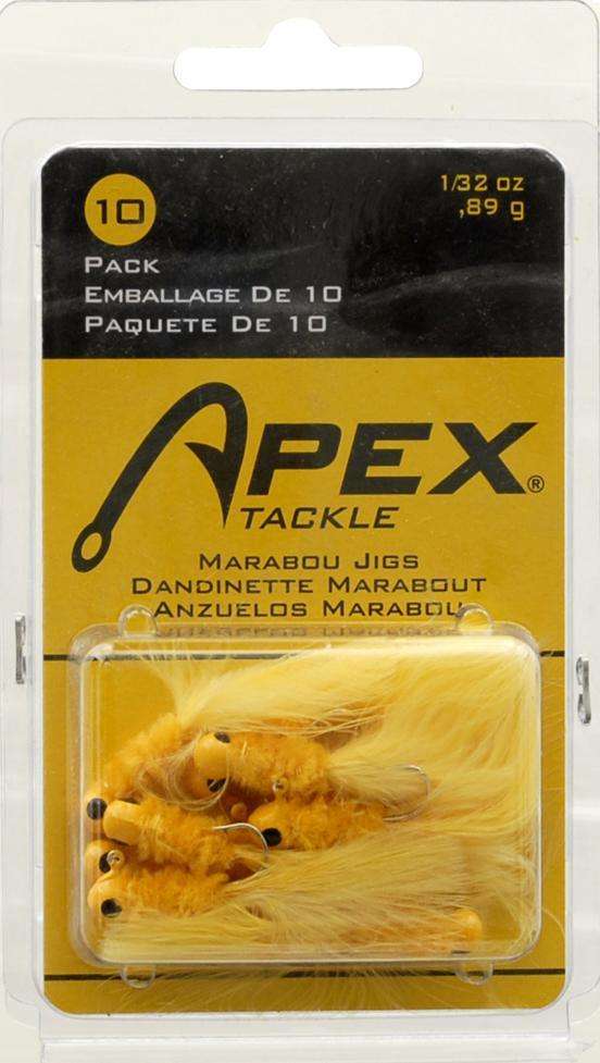 Marabou Yellow Jig 10 Pack 1/32 Ounce - Perfect Jig For Freshwater Use ...
