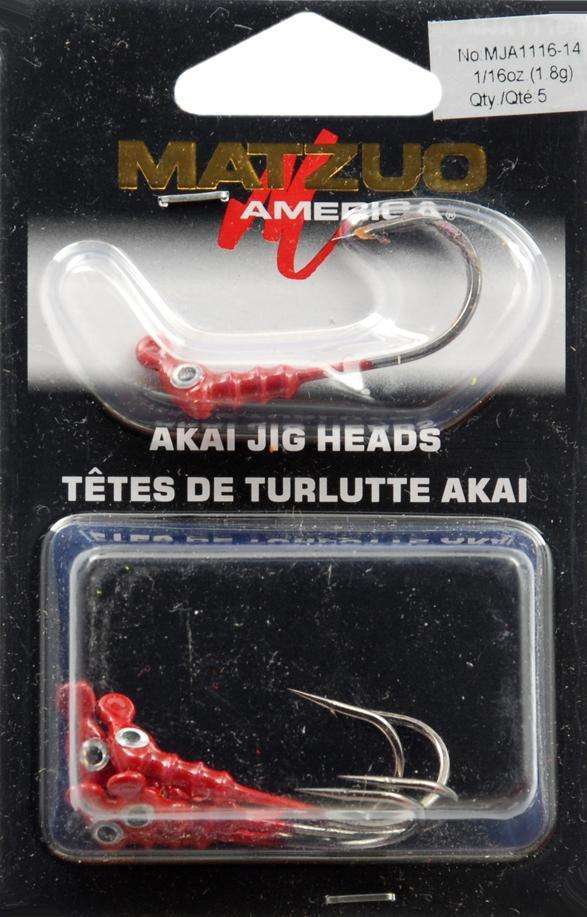 Matzuo Red Akai Jig Head 5 Pack 3/16 Ounce - Creates A Lifelike ...