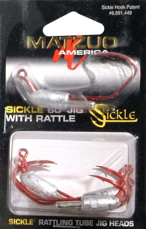 Matzuo Sickle Rattling Tube Jig Heads 5 Pack 3/8 Ounce Size 5/0 - High ...