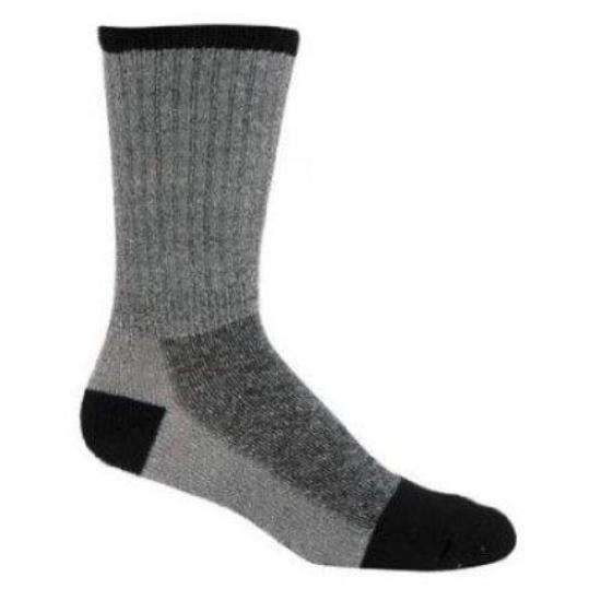 Merino Black/Grey Wool Sock Large Pair - Warm Winter, Reinforced Heel ...