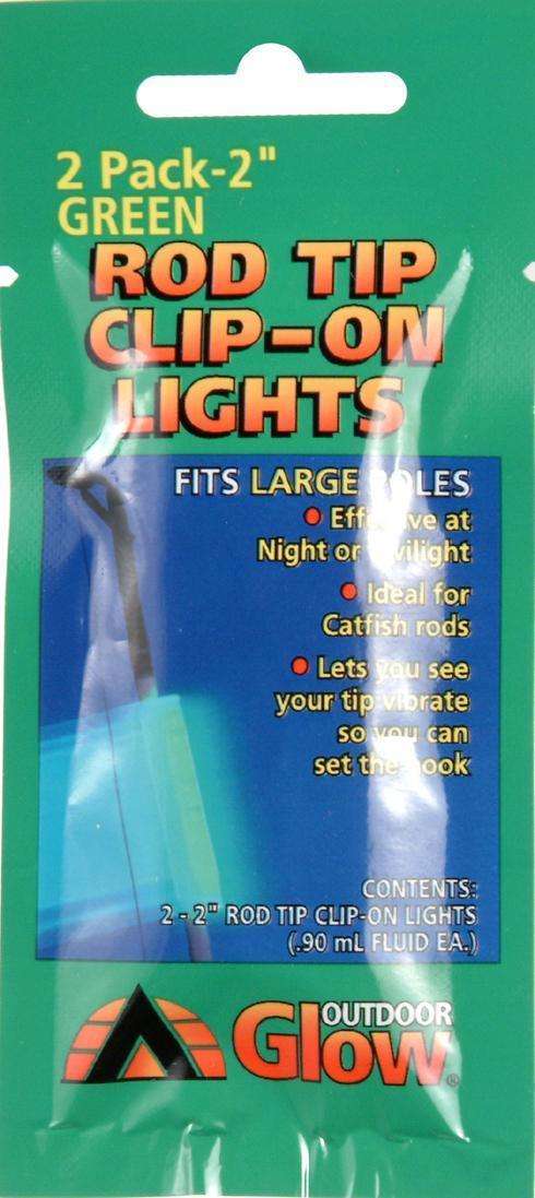 Omni Glow Green Rod Tip Clip-On Lights 2 Pack - Effective At Night Or ...