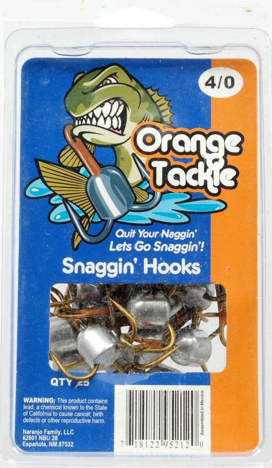 Orange Tackle Blue 25 Cent Snaggin Hooks Size 4/0 - Perfect For Catfish ...