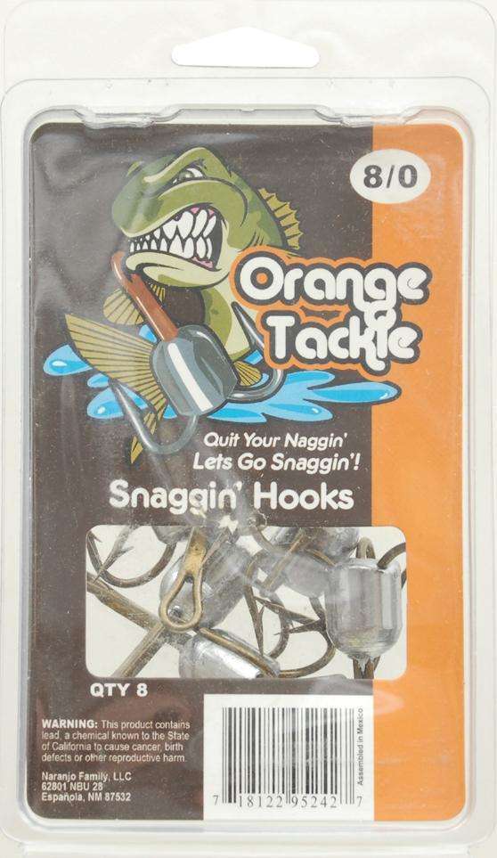 Orange Tackle Brown Snaggin Hooks 8 Pack Size 8/0 - Perfect For Catfish ...