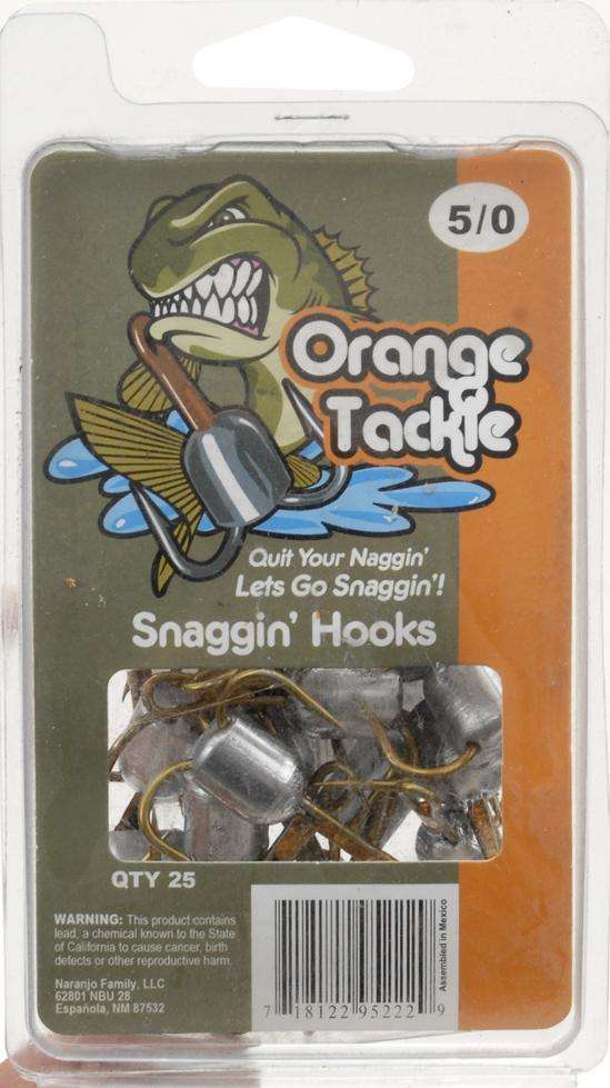 Orange Tackle Grey 25 Cent Snaggin Hooks Size 5/0 - Perfect For Catfish ...