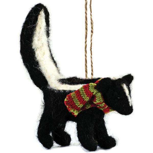 Outside Inside Felted Skunk Ornament - 100% Pure Wool/Decorations ...
