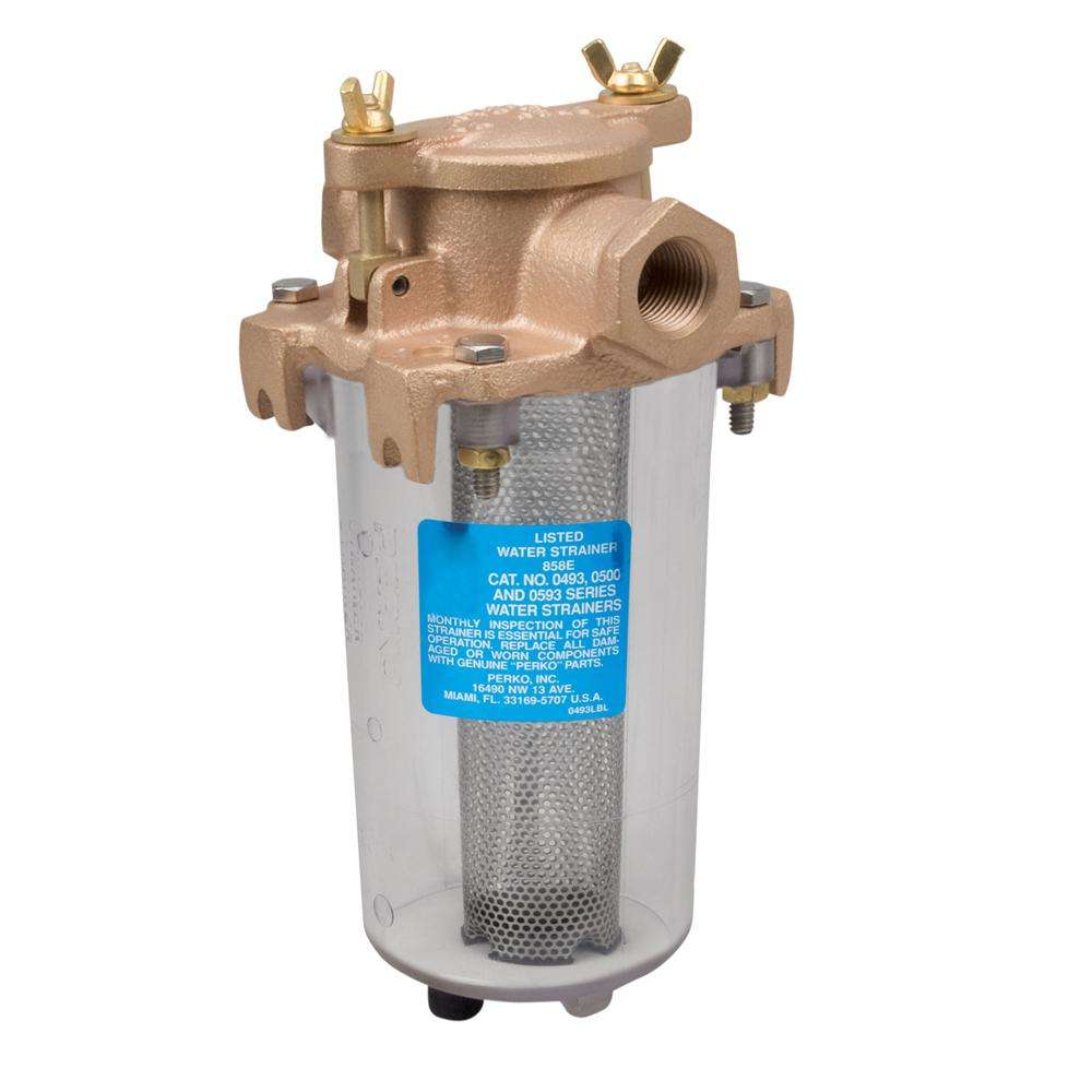 Perko Lightweight Intake Water Strainer - Clear Body - 1-1/4" Pipe Size ...