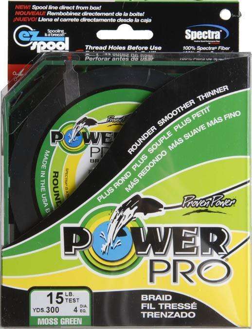 Power Pro Moss Green Spool 15 Pounds 300 Yard - Rounder/Smoother ...